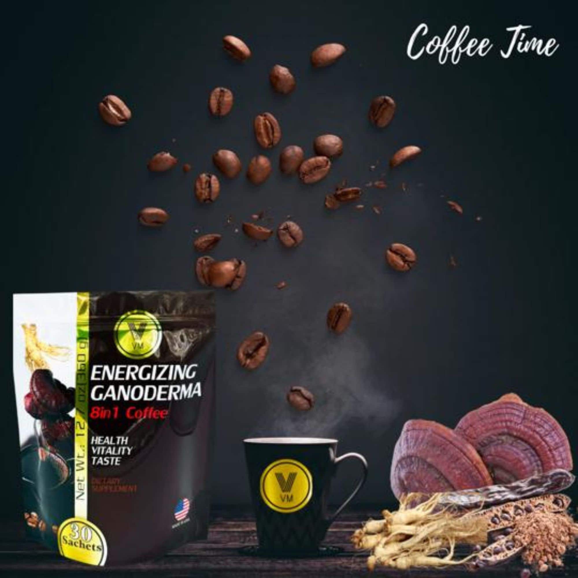 VM Energizing Ganoderma Coffee.reishi With Ginseng & Carbo Mix- Instant ...
