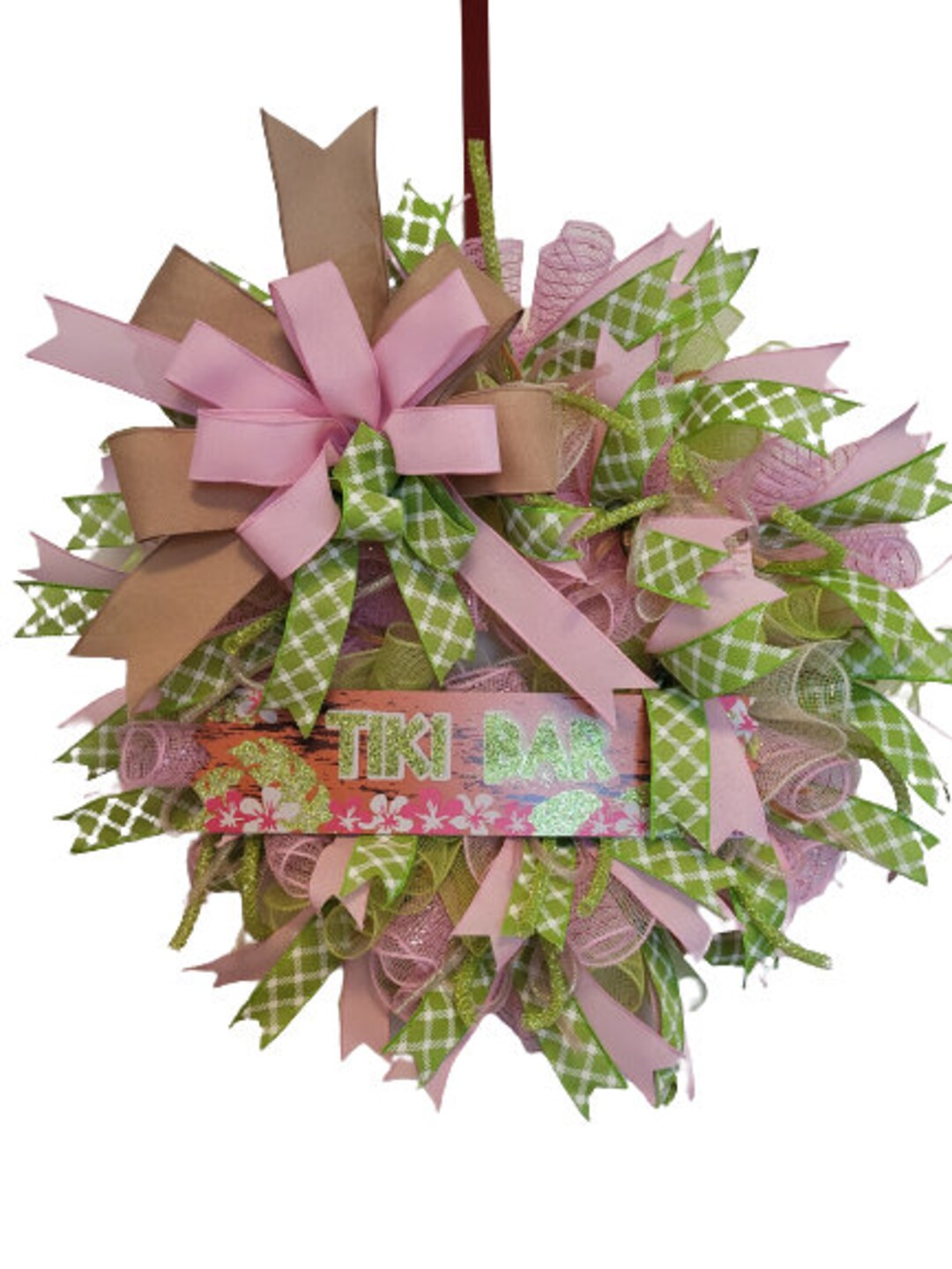 Tiki Bar Summer Theme Poolside Wreath. Patio Display or Indoor Wall ...