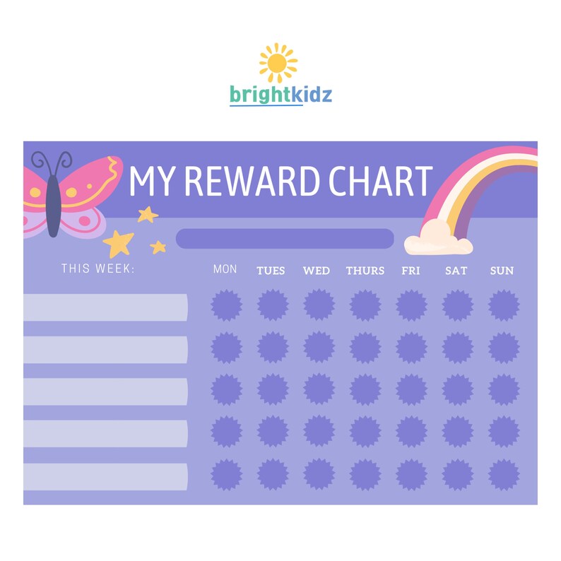 Reward Chart for Kids, Kids Reward Chart, Kids Rewards, Reward Chart ...