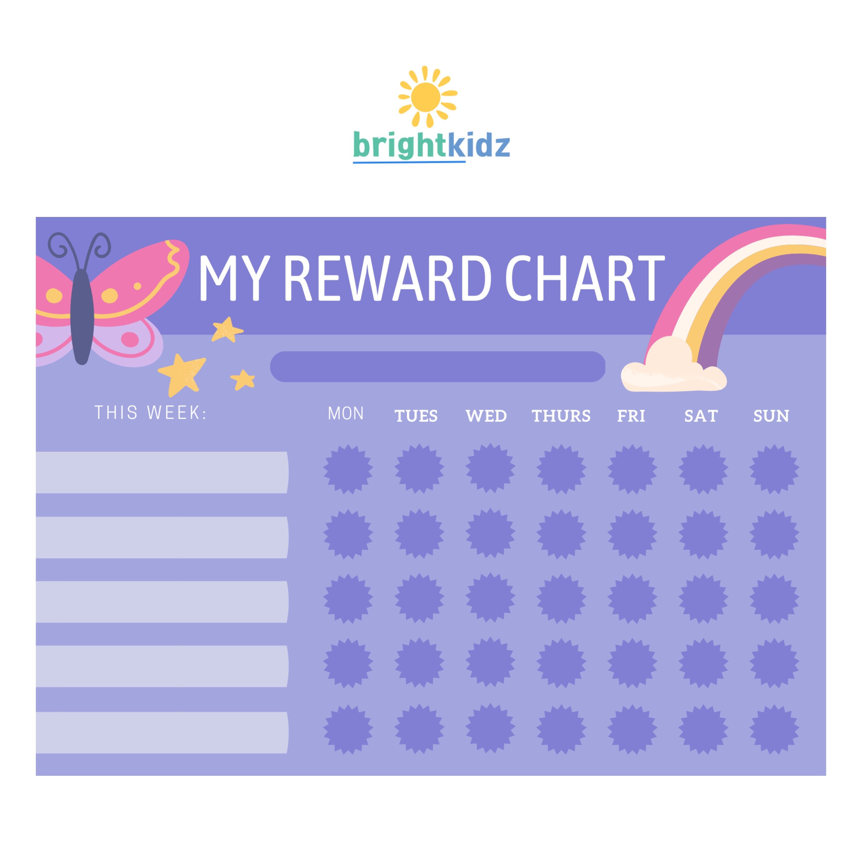 Reward Chart for Kids, Kids Reward Chart, Kids Rewards, Reward Chart ...