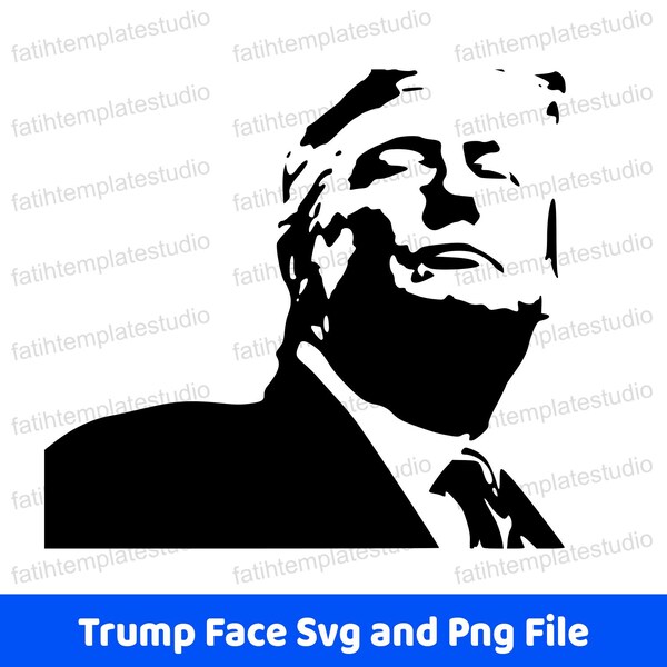 Trump Black and White Svg - Etsy