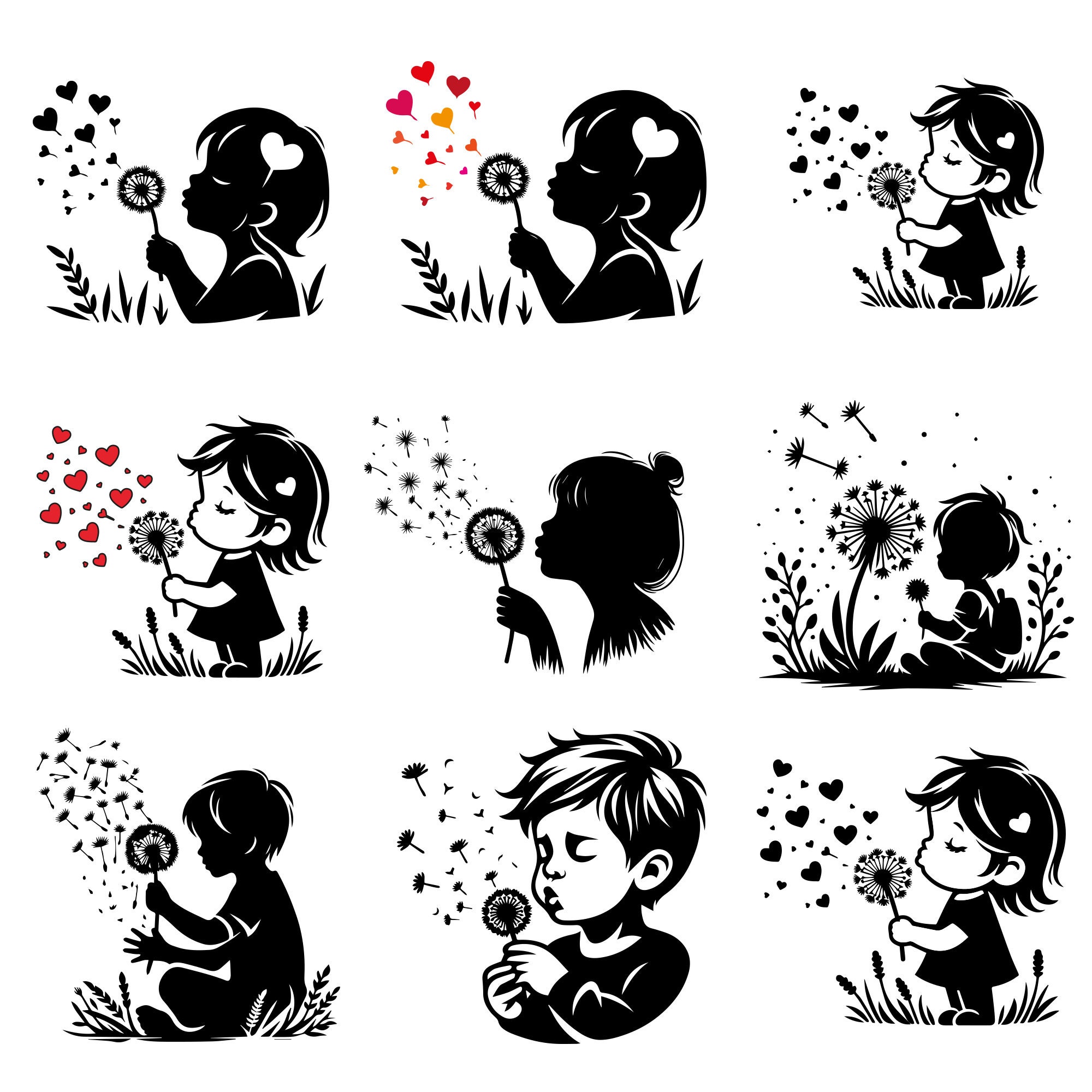 Blowing Seeds Dandelion Svg, Dandelion Seed Blowing in the Wind Svg ...