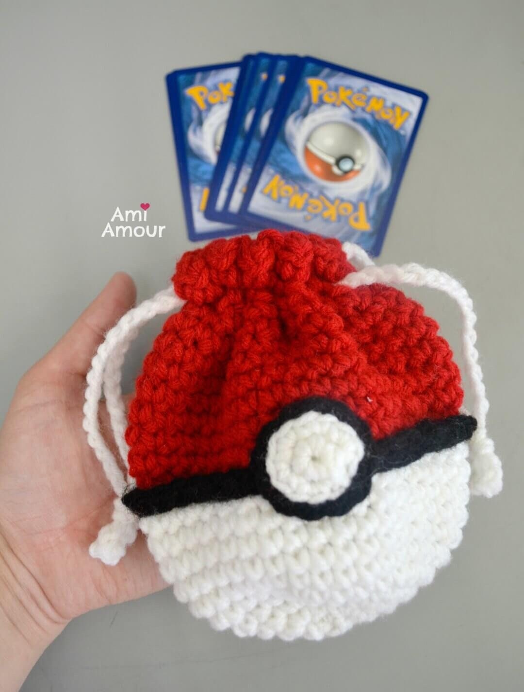Pokemon Crochet Pattern Pdf, Crochet Pokeball Bag, Pokéball Pouch ...