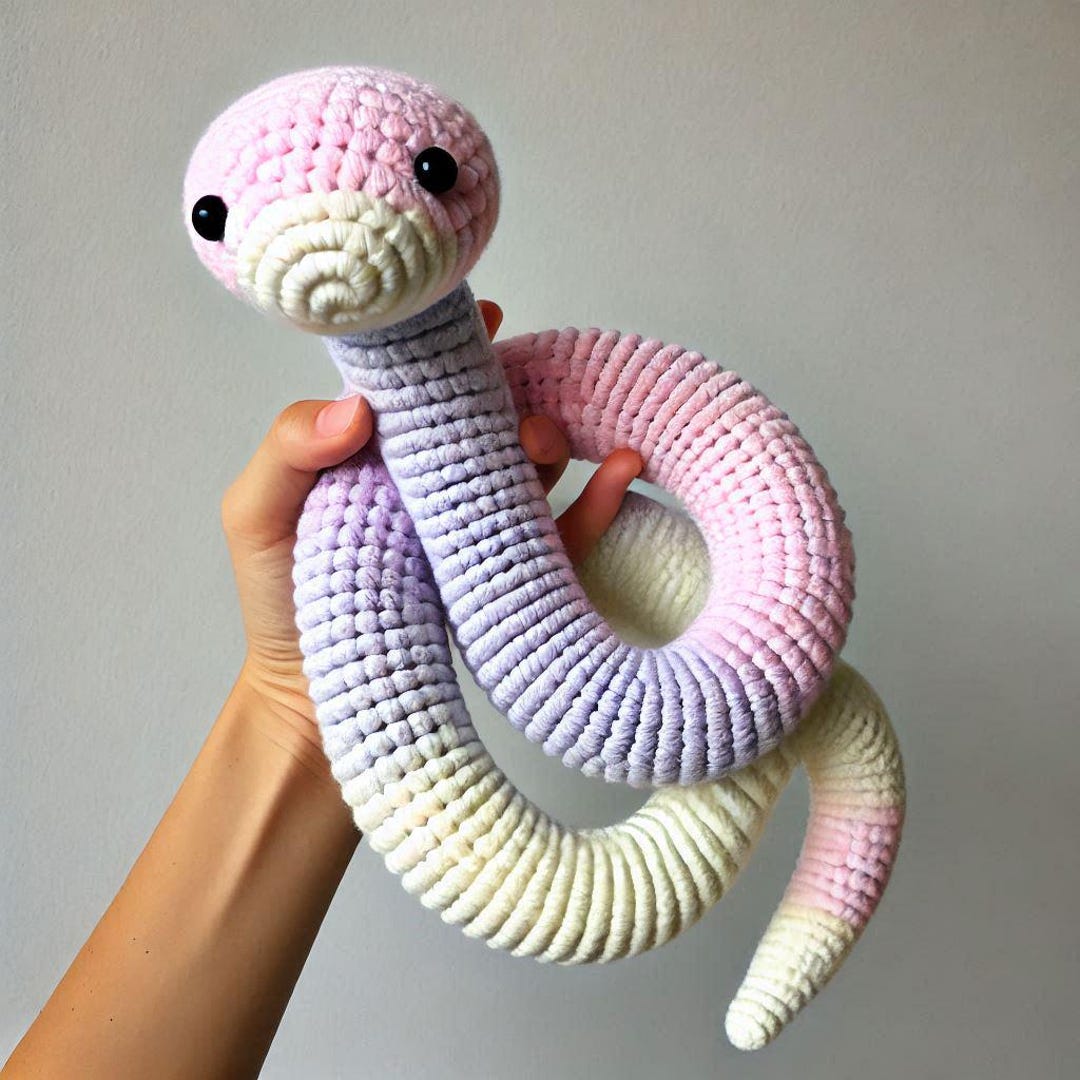 Snake Crochet Pattern, No-sew Crochet Snake Pattern Easy Beginner ...