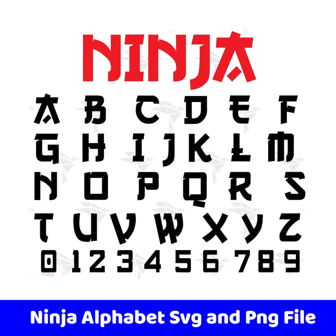 Ninja Alphabet Svg, Ninja Font Svg, Ninja Letters Svg, Ninja Alphabet ...