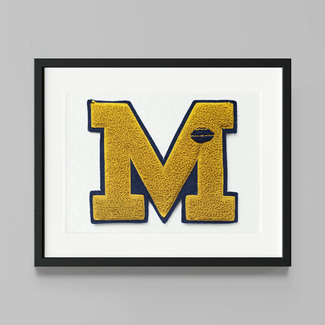 Michigan University Wolverines College Letterman Letter Giclee Fine Art ...