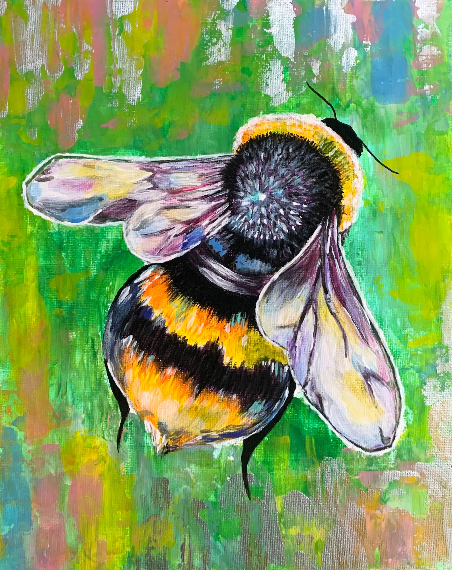 Original Painting Acrylic *A Bee* - Etsy