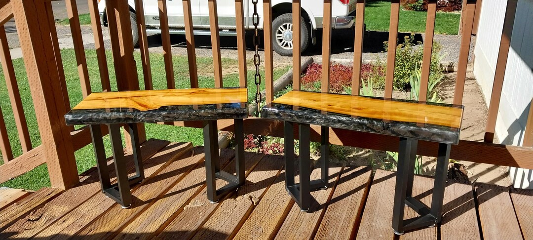 Cherry and Epoxy Benches - Etsy