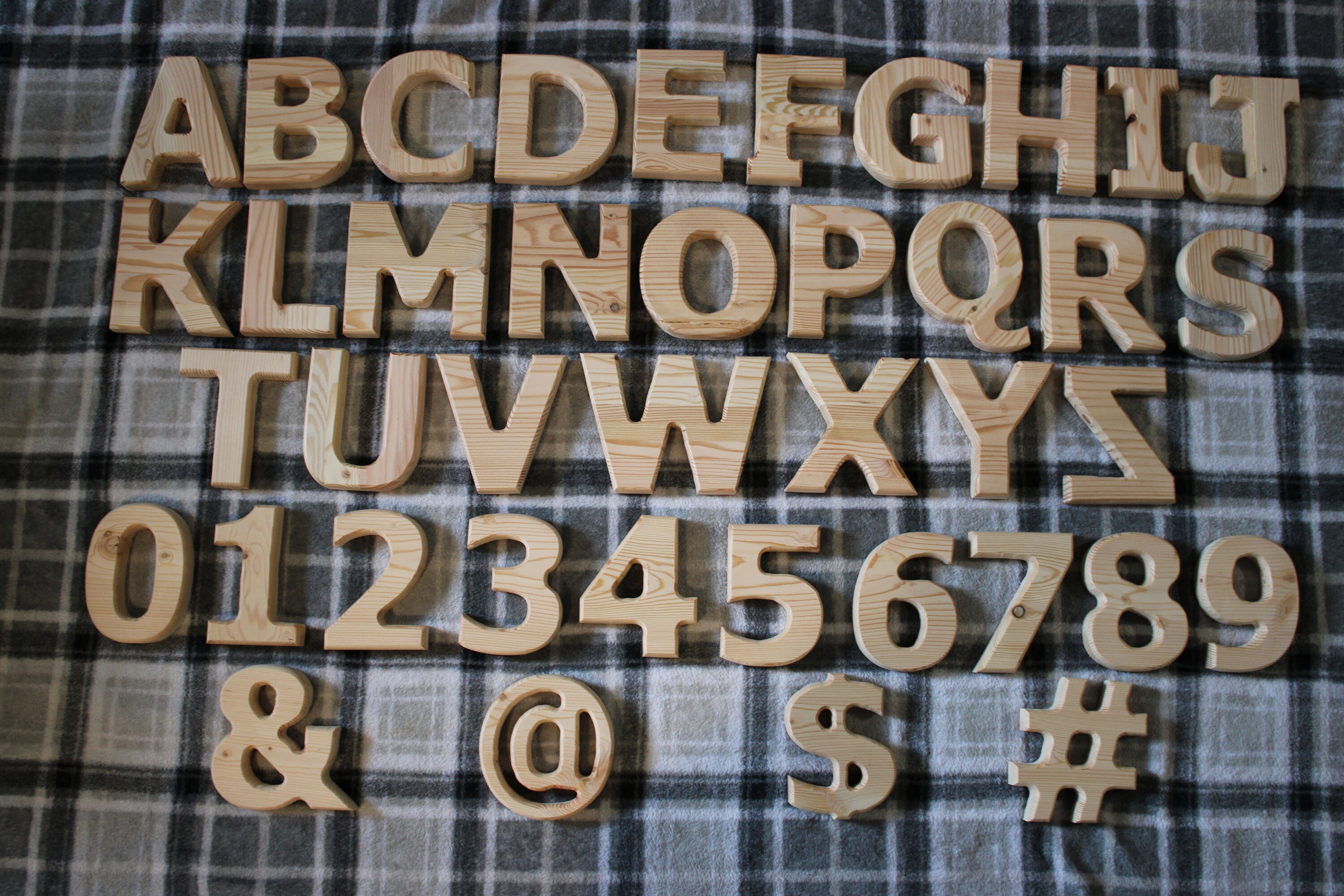 12 Inch Wooden Alphabet Letters and Numbers (stand Alone) - Etsy