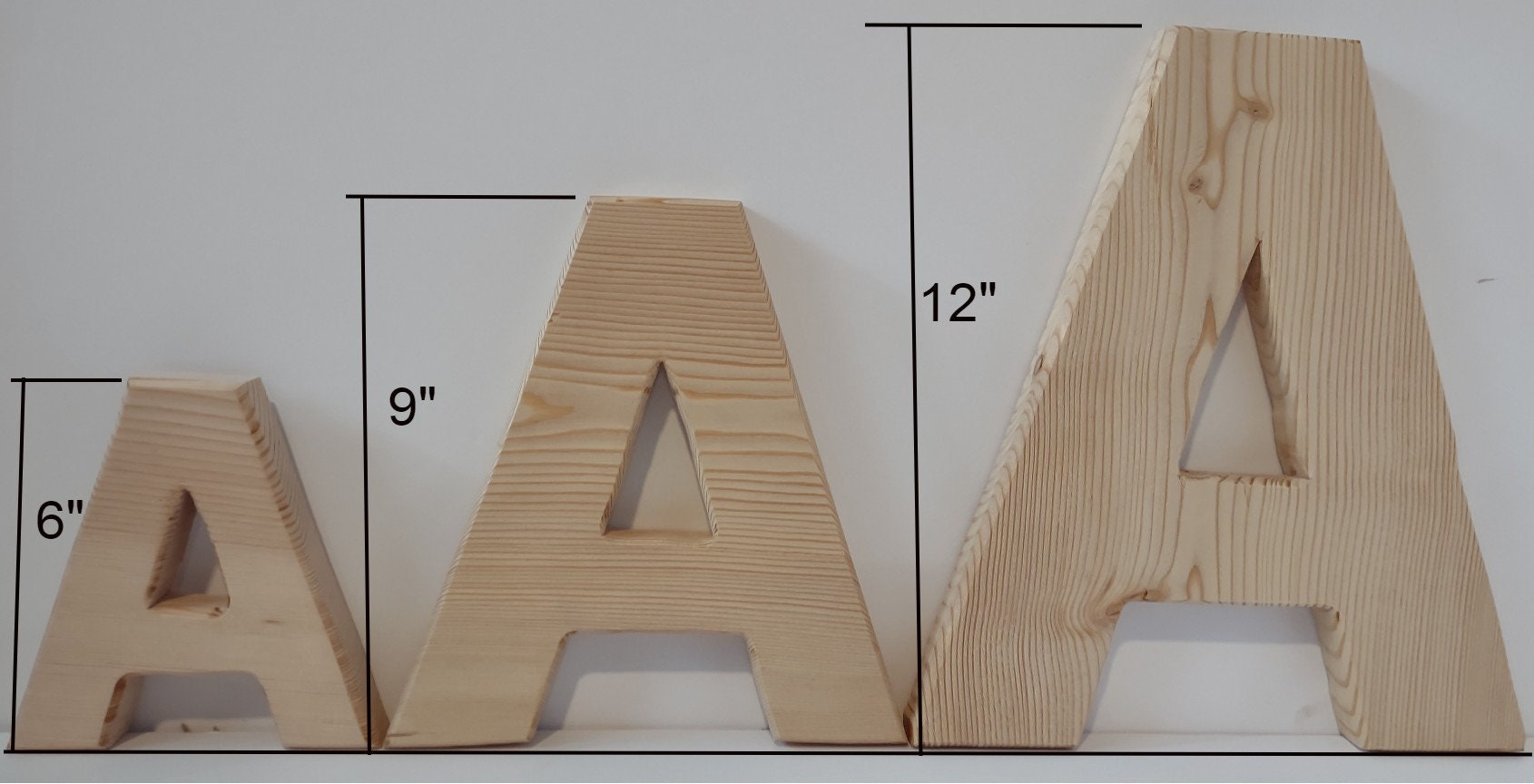 9 Inch Wooden Alphabet Letters - Etsy