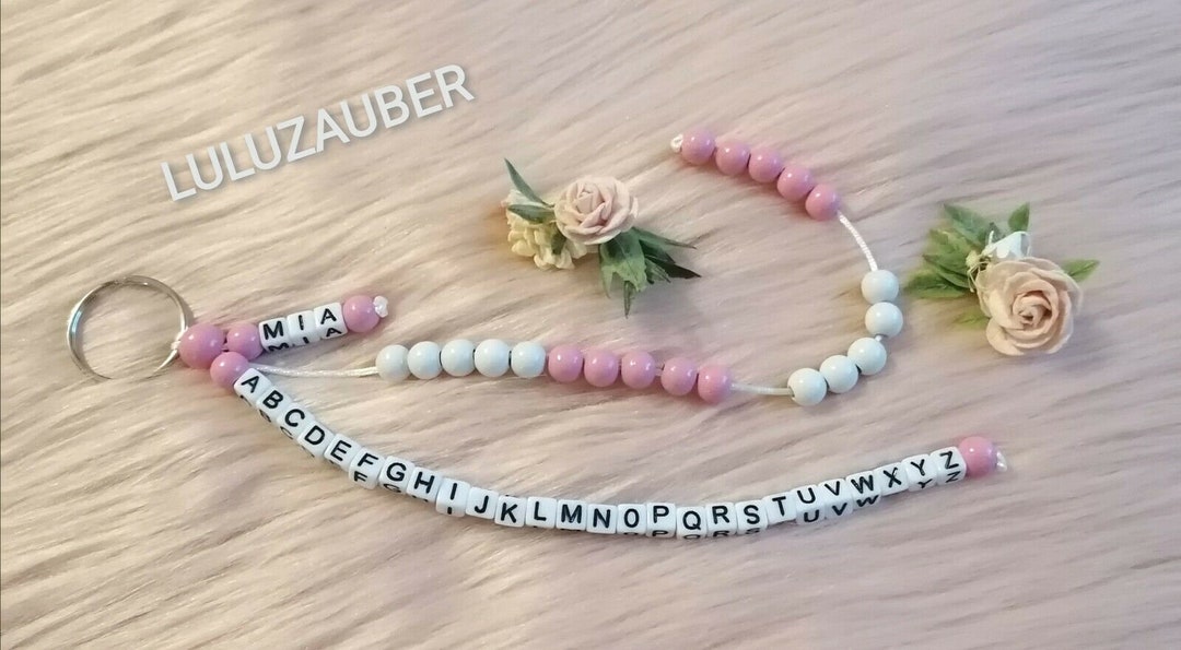 Mini ABC and Counting Chain With Names in Pink and White - Etsy