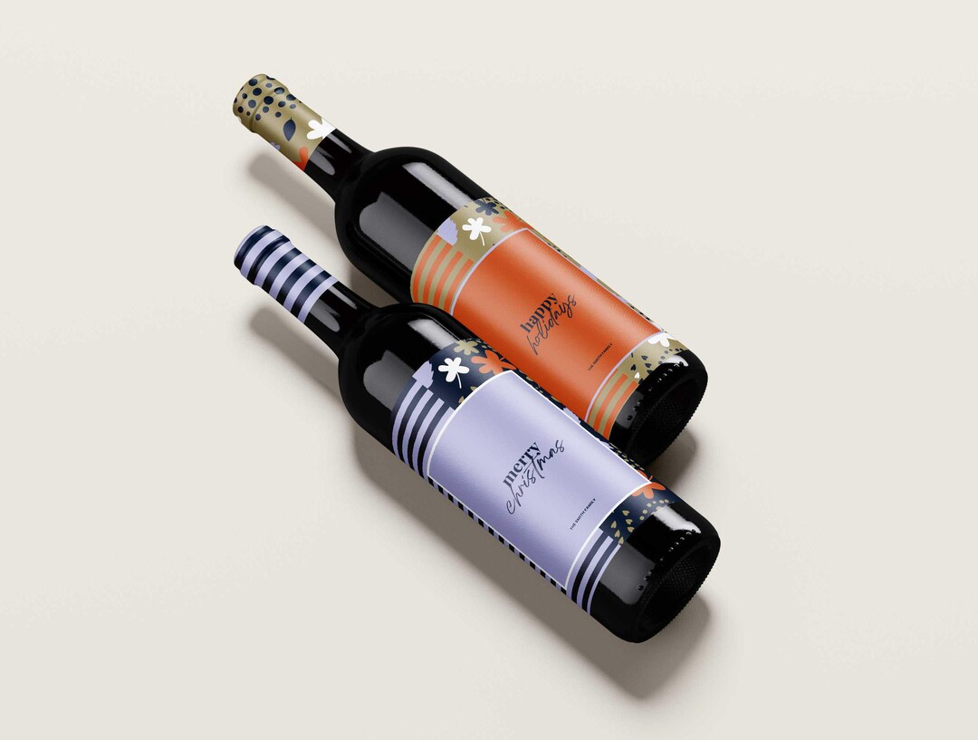 Custom Wine Labels, Stripe Canva Templates for Wine Labels, Printable ...