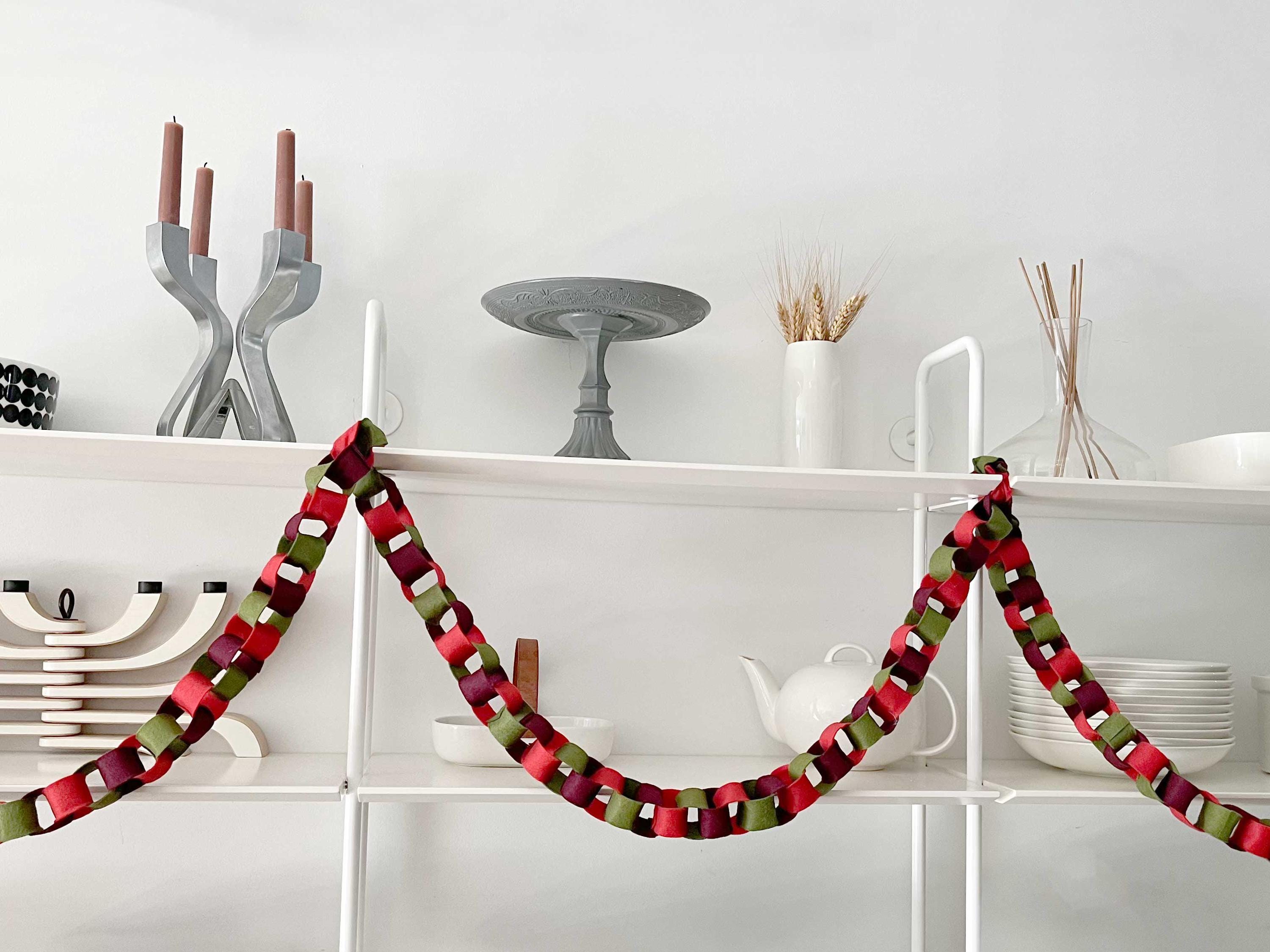 Wool Felt Garland Set – Handmade Holiday Decor in Festive Moss, Wine ...