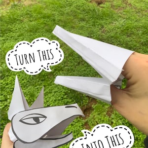Easy Paper Dragon Hand Puppet Base Printable PDF Template Fun Kids ...