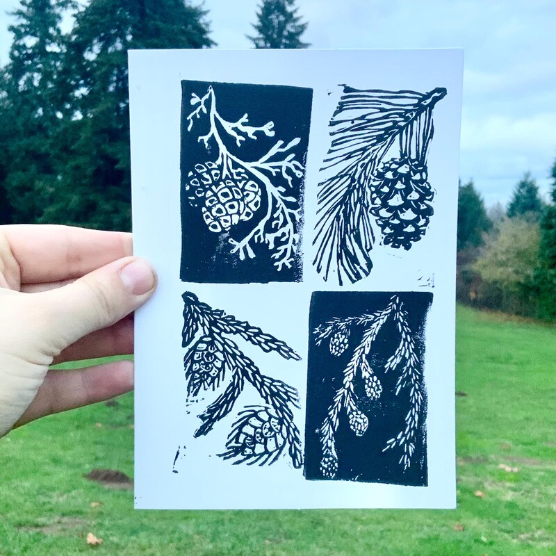 Block Print Cards - Etsy