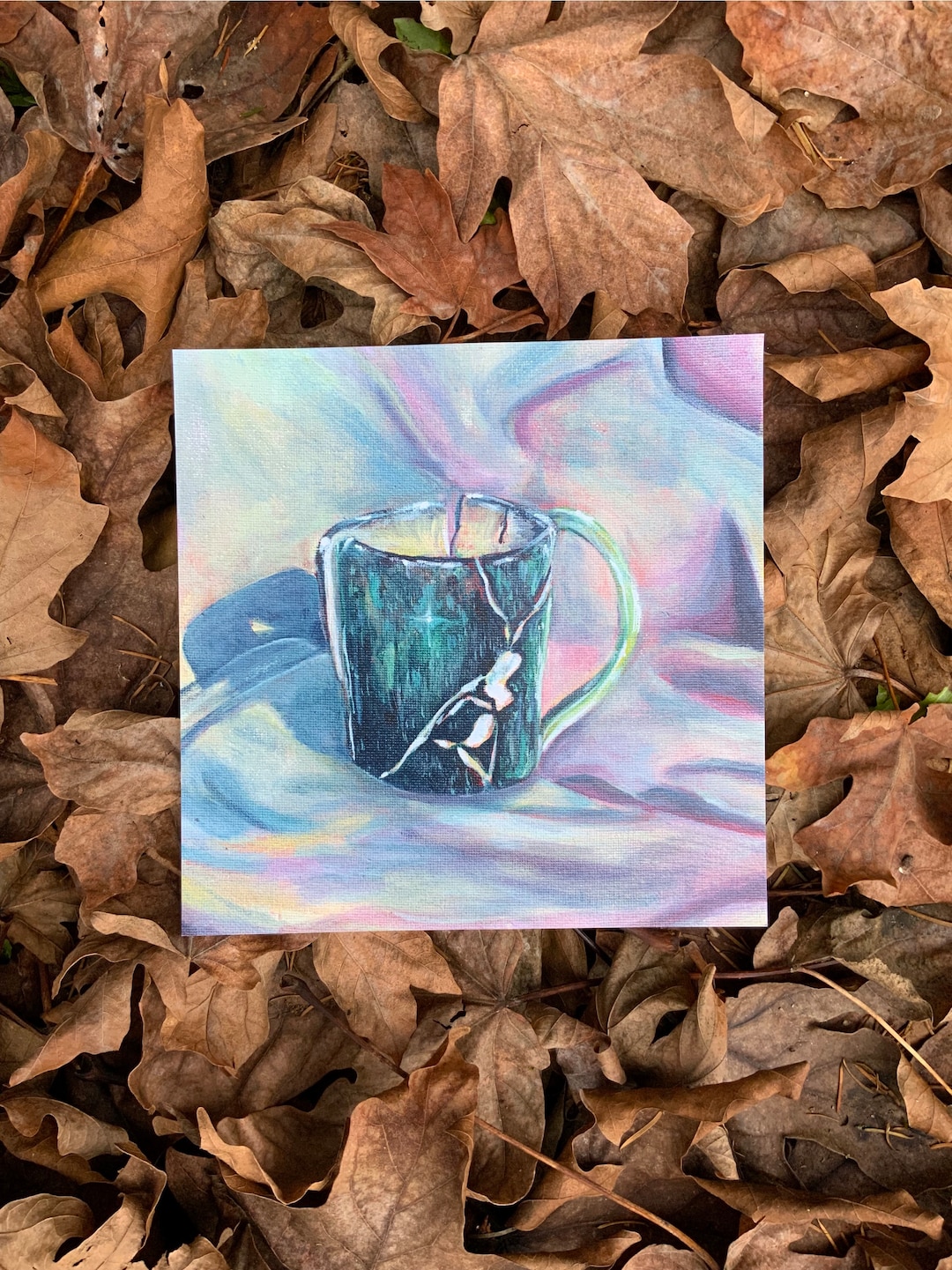 Pastel Broken Mug Acrylic Painting 8x8 Art Print - Etsy
