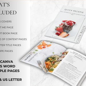 Cook Book Template Microsoft Word Doc, Canva and Mac Pages Formats - Etsy