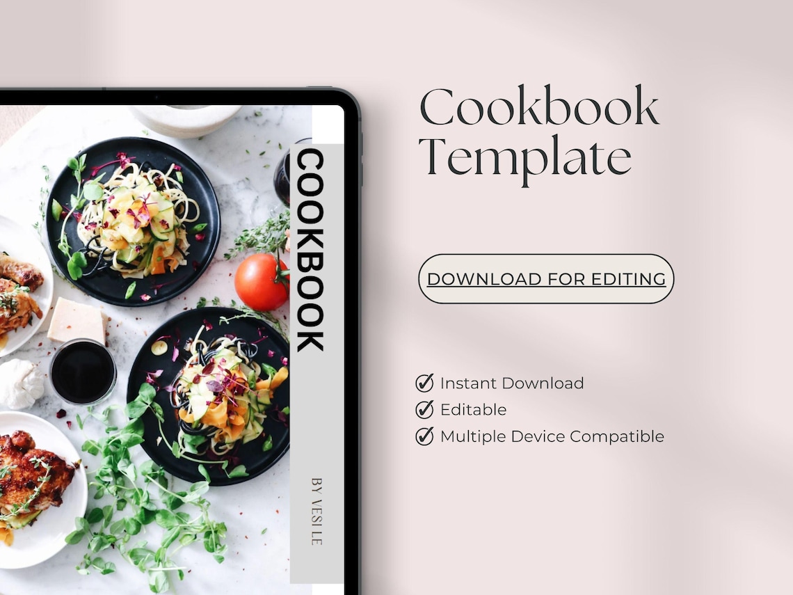 Cook Book Template Microsoft Word Doc, Canva and Mac Pages Formats - Etsy