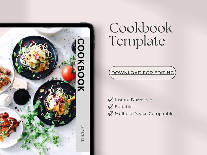 Cook Book Template Microsoft Word Doc, Canva and Mac Pages Formats - Etsy