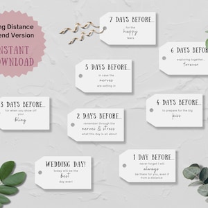 Wedding Advent Calendar: 12 Day Countdown Gift Tags- Distance Friend ...