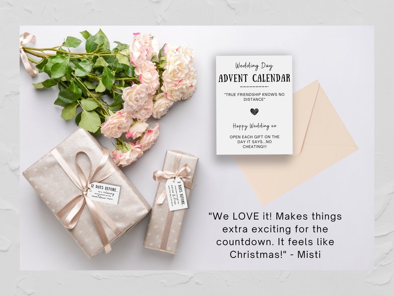 Wedding Advent Calendar: 12 Day Countdown Gift Tags- Distance Friend ...