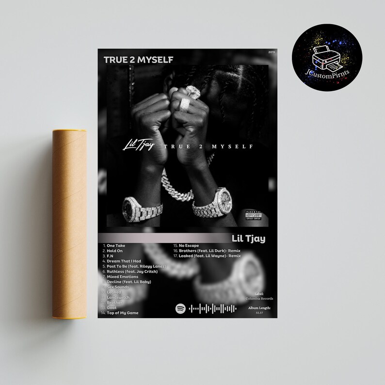 Album Cover Poster Lil Tjay true 2 Myself Poster - Etsy