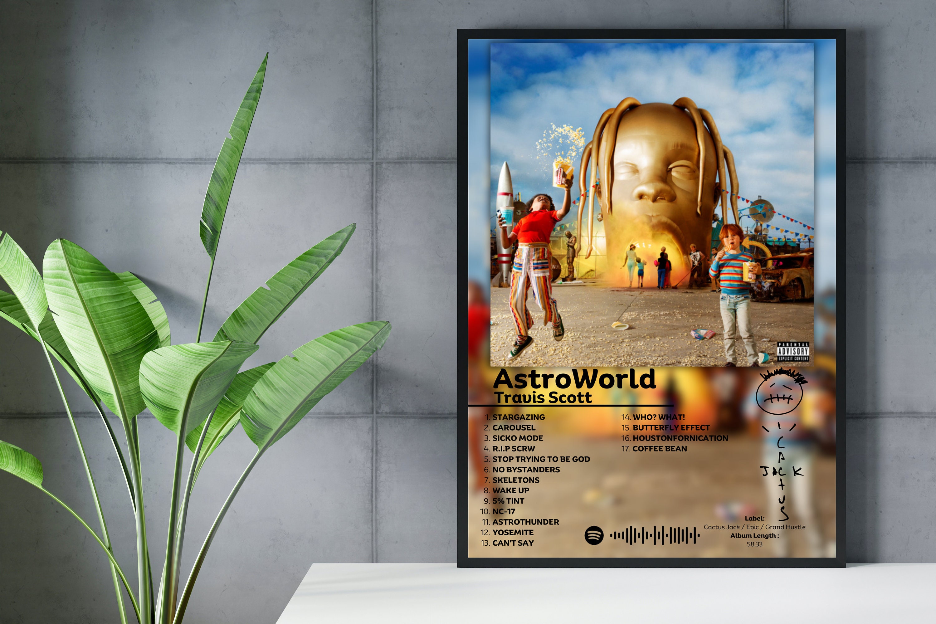 Album Cover Poster Music Poster Travis Scott astroworld Poster Custom ...