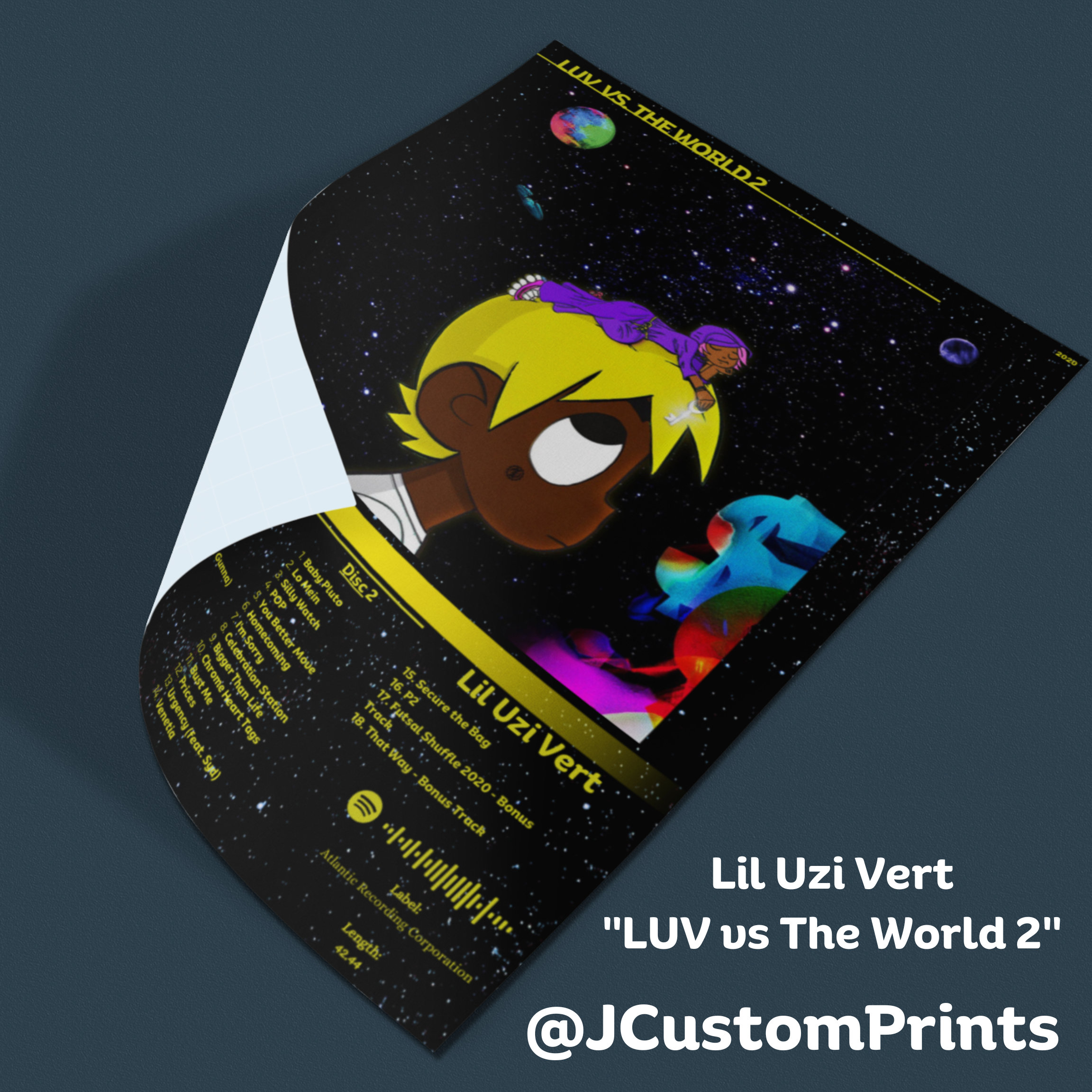 Album Cover poster| Lil Uzi Vert "LUV vs The World 2" poster| Custom ...