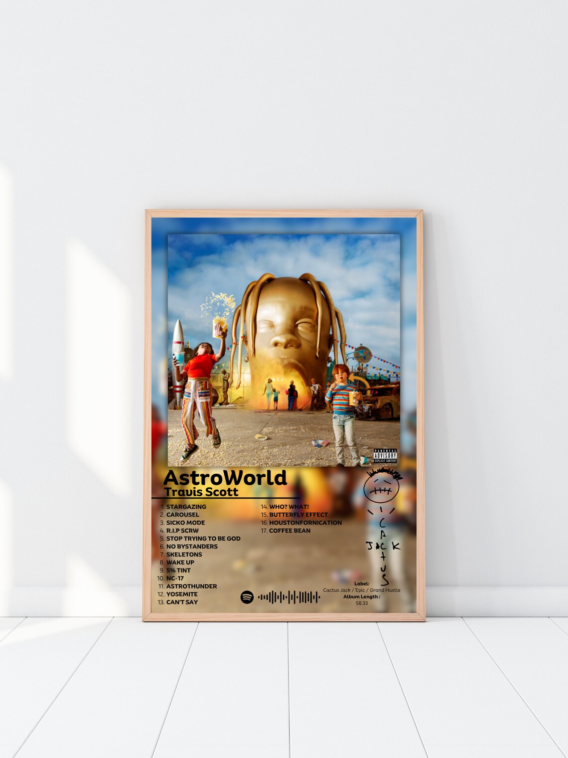 Album Cover Poster| Music Poster| Travis Scott "astroworld" Poster| Custom Album Poster | Wall ...