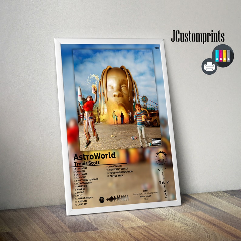 Album Cover Poster| Music Poster| Travis Scott "astroworld" Poster| Custom Album Poster | Wall ...