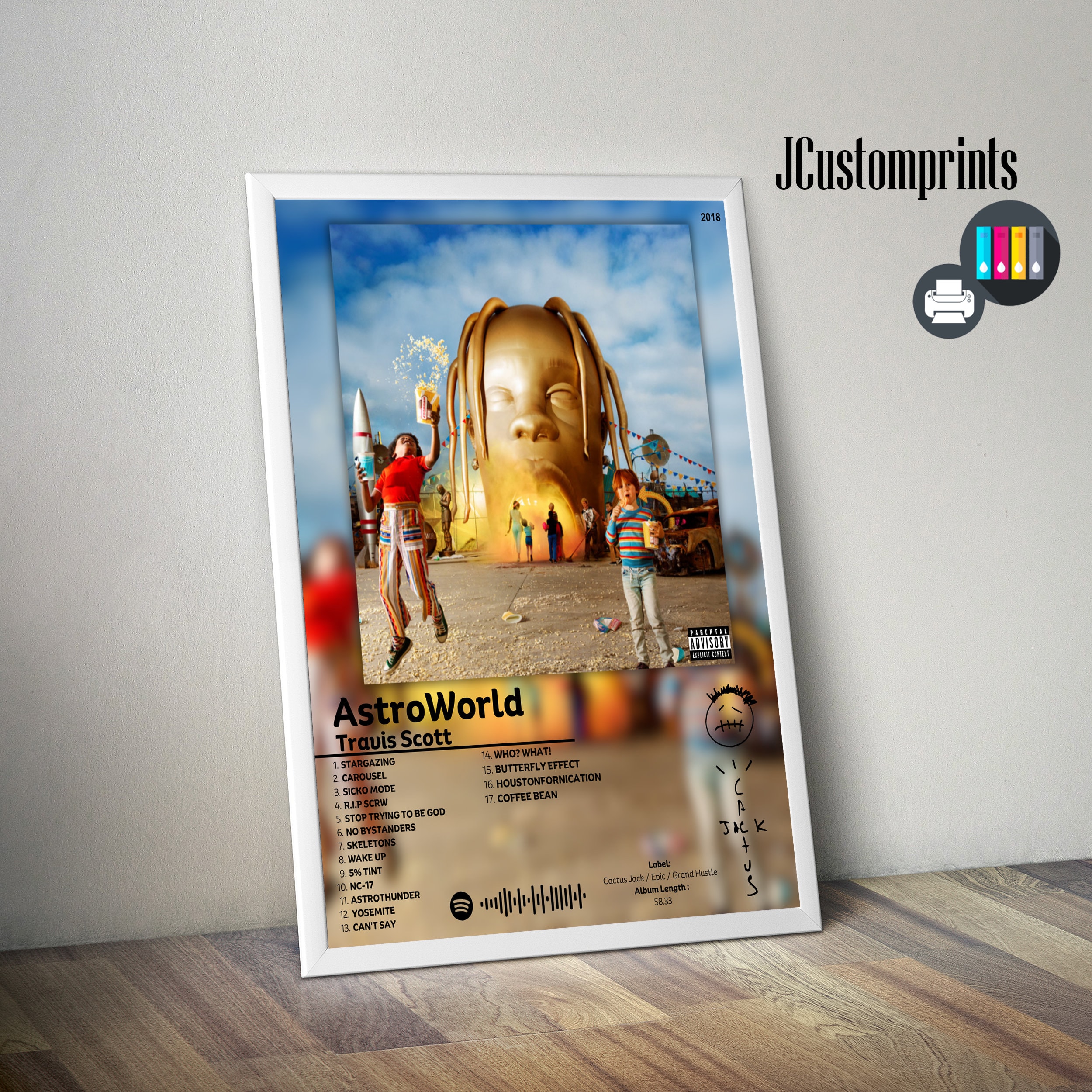 Album Cover Poster| Music Poster| Travis Scott "astroworld" Poster ...