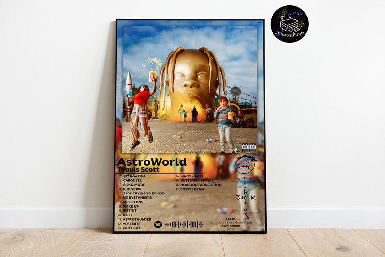 Album Cover Poster| Music Poster| Travis Scott "astroworld" Poster| Custom Album Poster | Wall ...