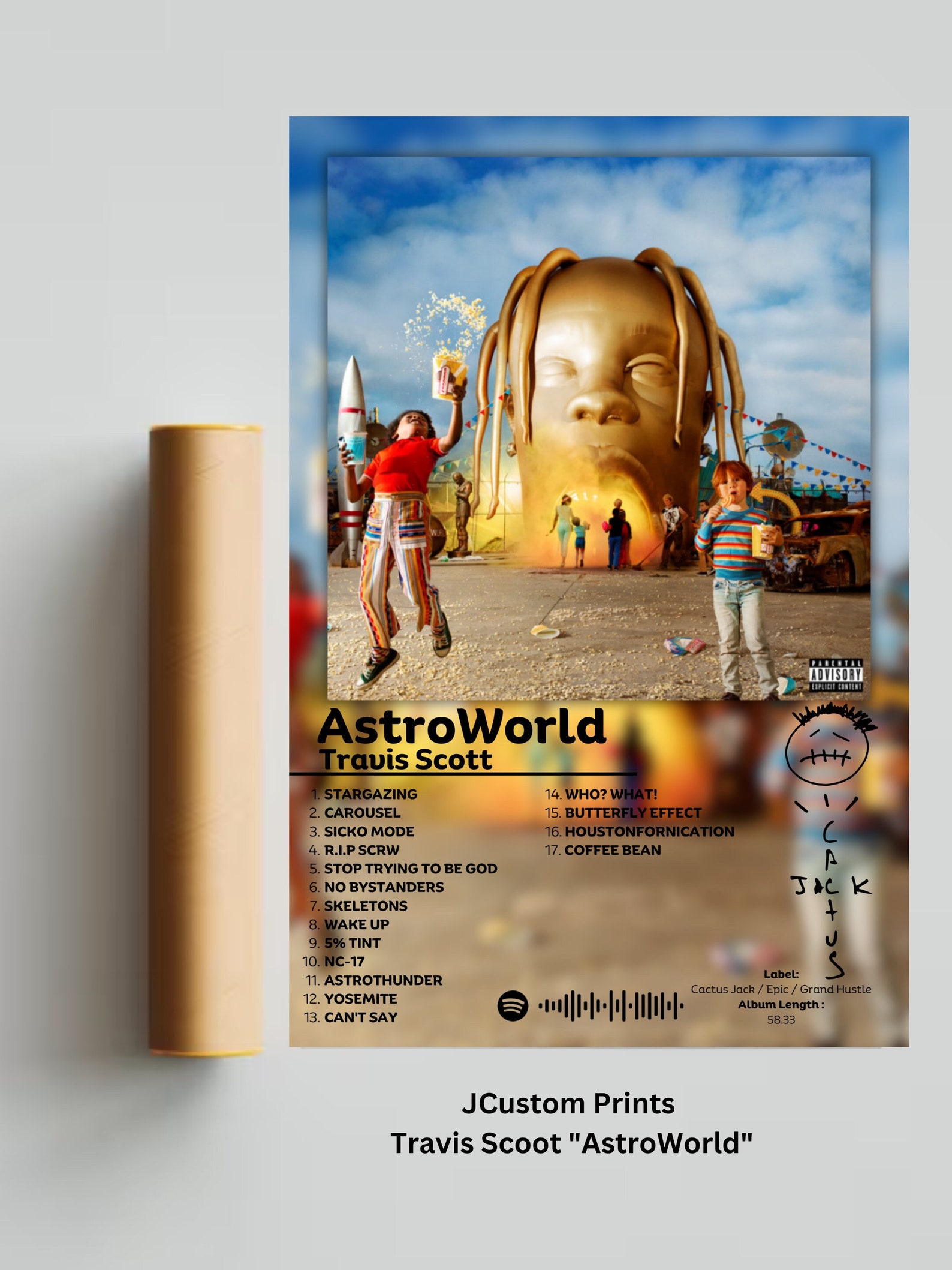 Album Cover Poster| Music Poster| Travis Scott "astroworld" Poster ...