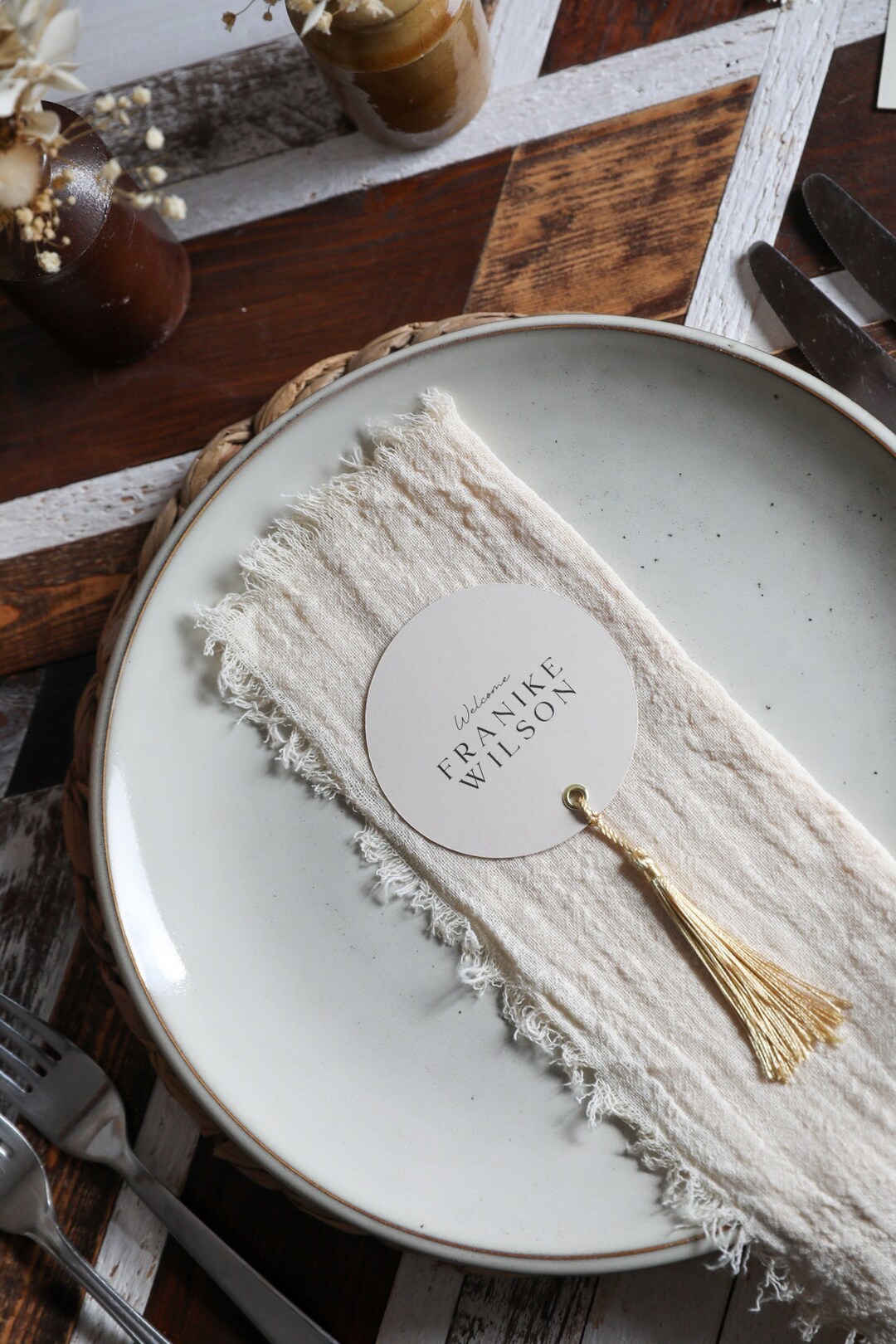 Printed Wedding Place Names | Circular Design | Finish Option - Eyelet ...