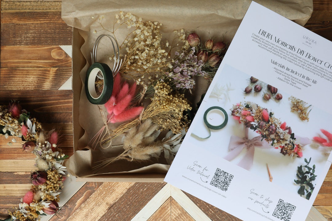 DIY Dried Flower Crown Kit | Perfect for Hen Do | Flower Crown | Craft ...