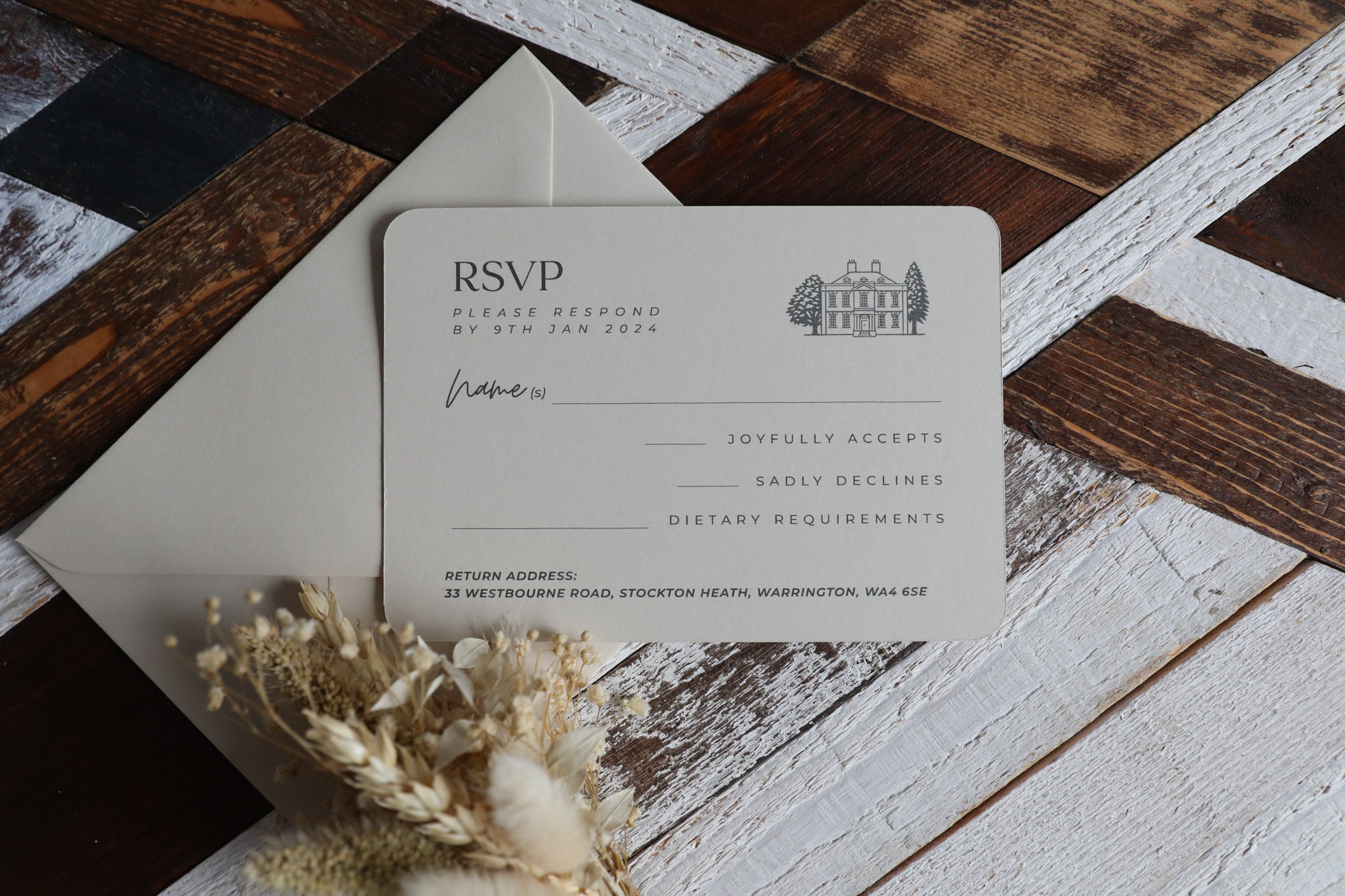Printed RSVP Wedding Cards | With Envelopes | Can Be Personalised ...