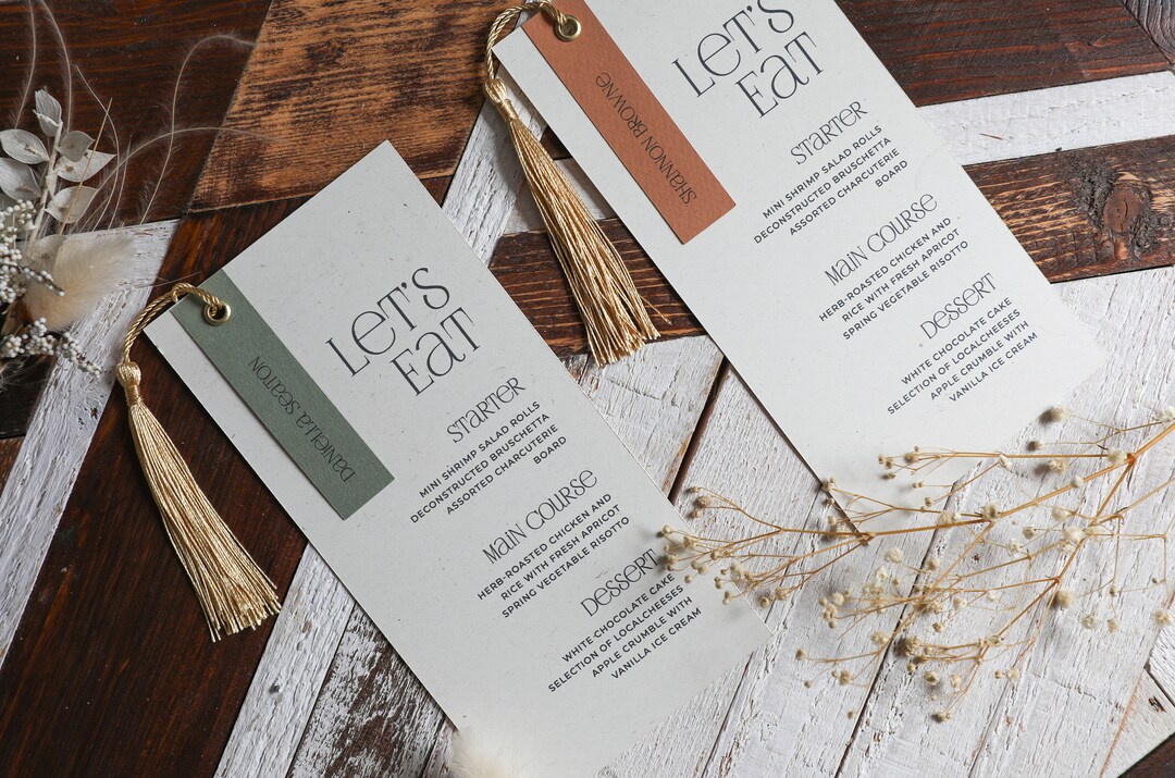 Personalized Wedding Menu: Modern Boho Design With Tassel - Etsy