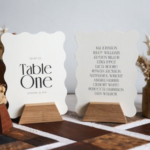Printed Double-sided Tables Numbers for Weddings | Arched & Wavy Shape ...