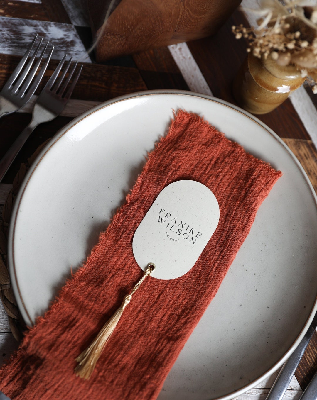 Oval Wedding Place Cards With Tassel: Modern Boho Design - Etsy UK