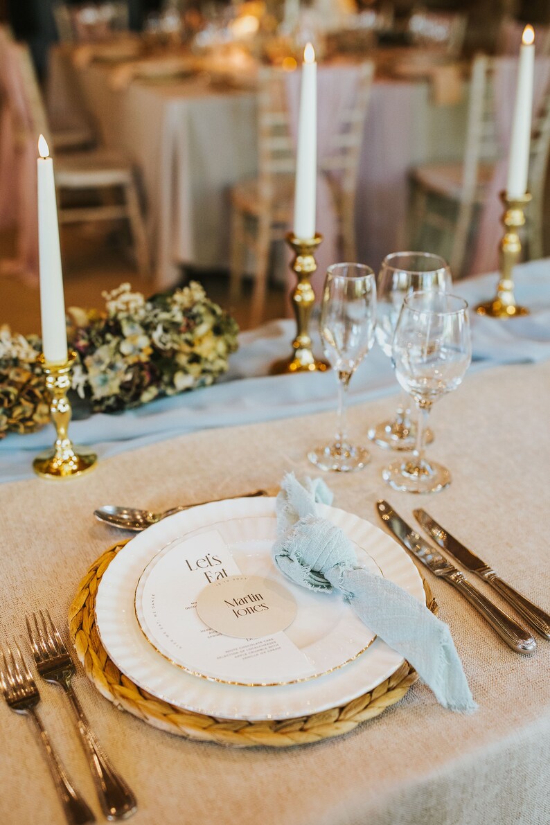 Printed Wedding Menu Place Cards: Boho Rustic Modern Design - Etsy UK
