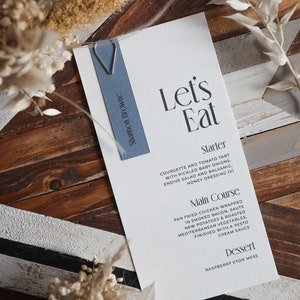 Personalised Printed Menu With Guest Names for Wedding | Modern, Luxury ...