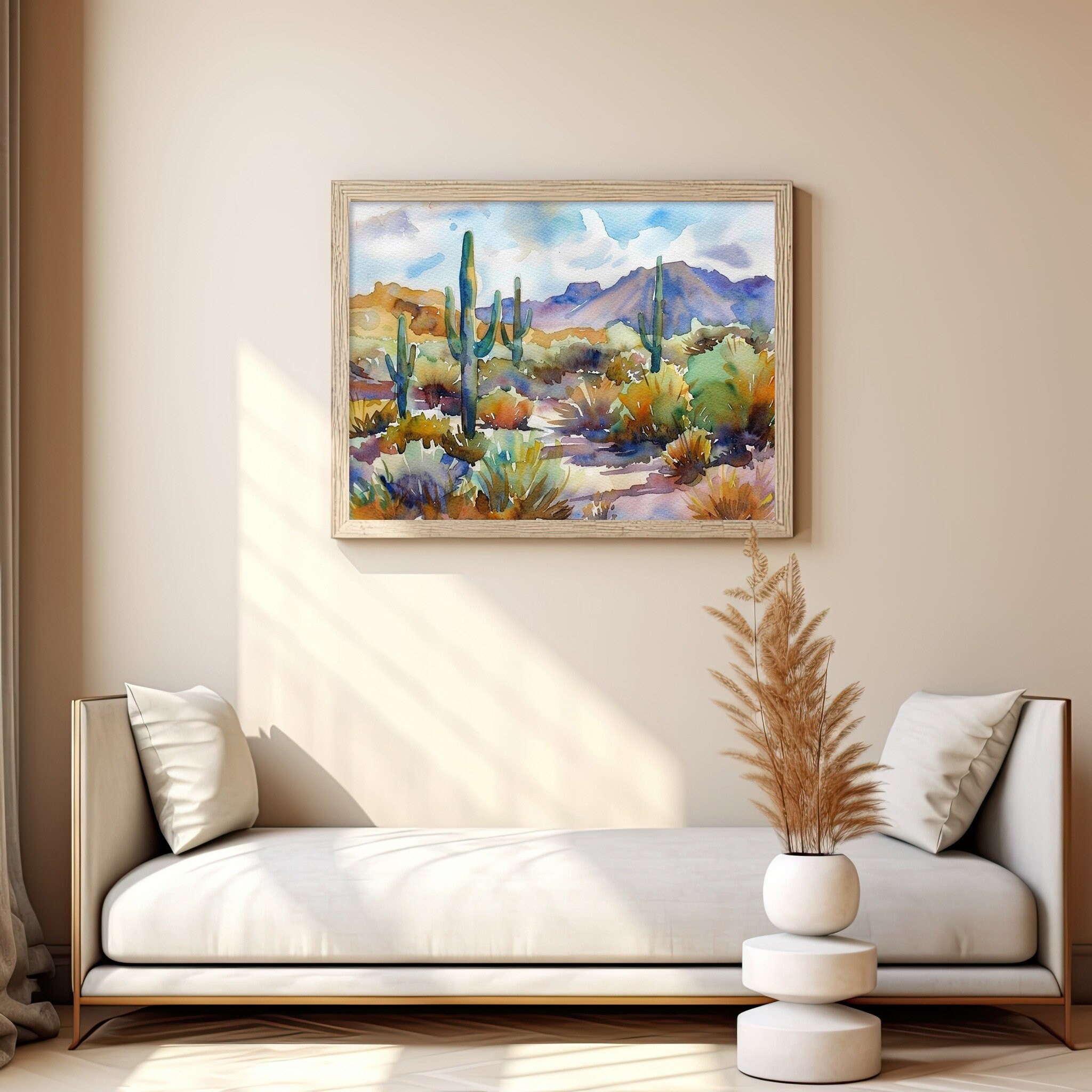 Arizona Watercolor Painting Sedona Art Print Cactus Watercolor Art ...