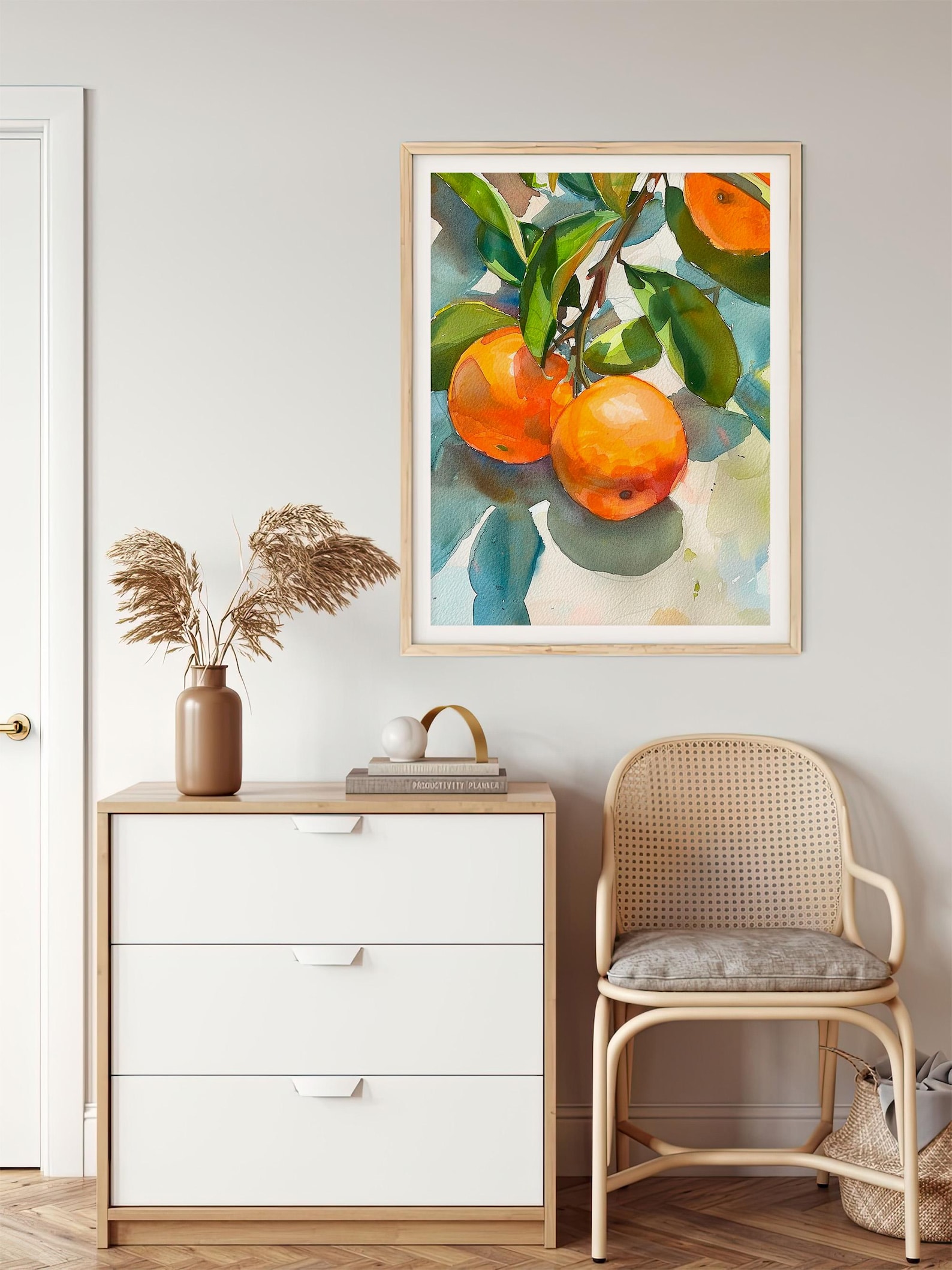 Orange Fruit Watercolor Art Print Citrus Watercolor Painting Kitchen ...