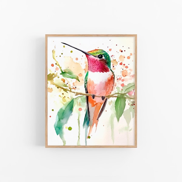 Hummingbird Watercolor - Etsy