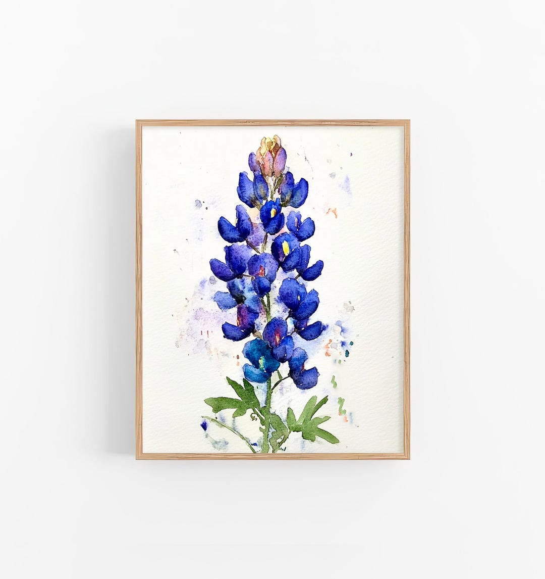 Bluebonnet Flower Watercolor Painting Flowers Watercolor Art Print ...