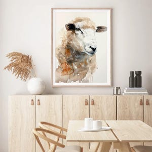 Sheep Watercolor Painting Farm Animals Watercolor Art Print Rustic Wall ...