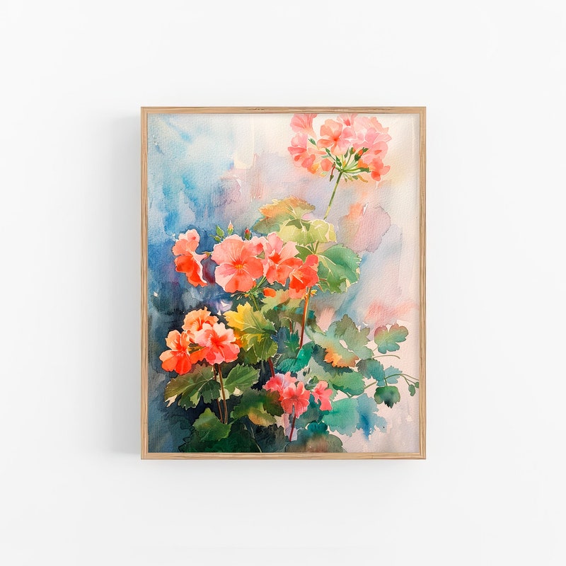 Geranium Painting - Etsy