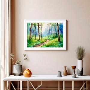 Spring Forest Watercolor Painting Spring Scene Watercolor Artwork New ...