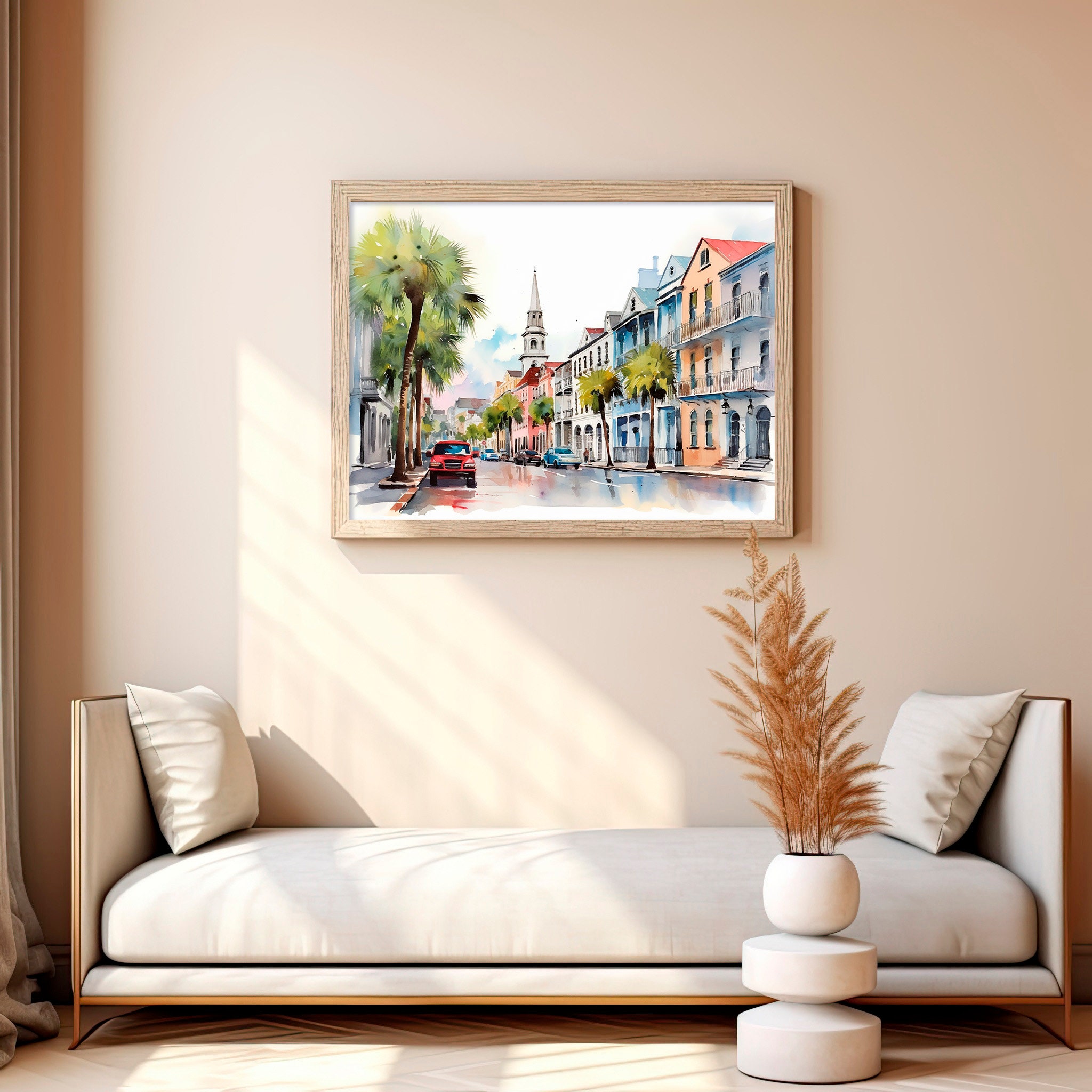 Charleston Watercolor Print Cityscape Art Painting Urban Landscape Wall ...
