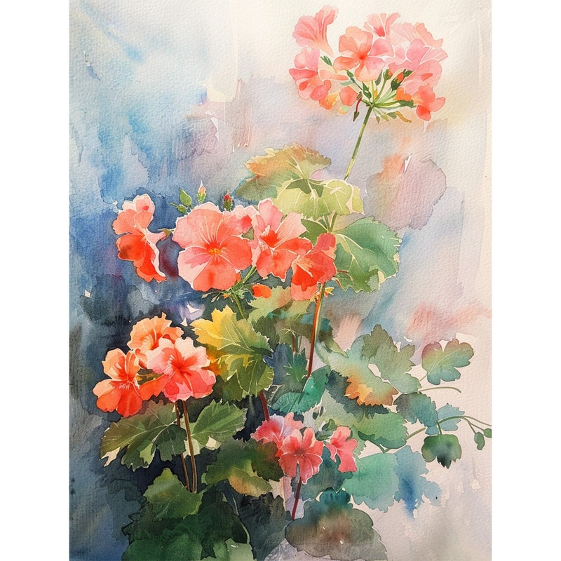 Geranium Painting - Etsy